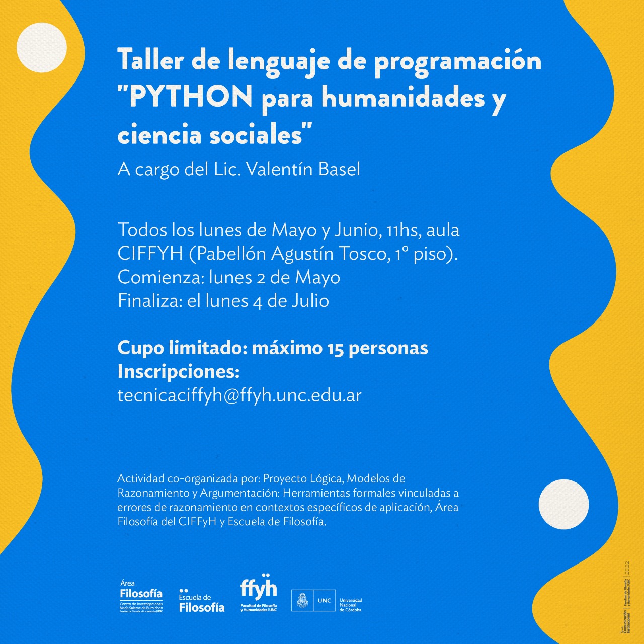 Taller de lenguaje de programación «PYTHON para humanidades y ciencia ...